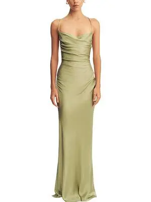 Shona Joy La Lune Lace Up Back Maxi Dress - Fern