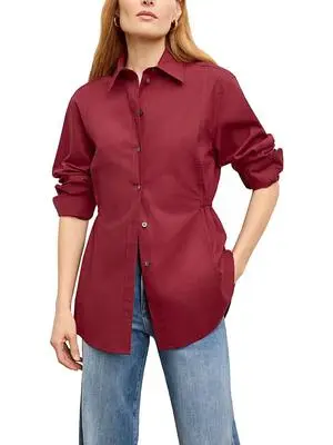 M.M.LAFLEUR Cotton Poplin Bentley Al Fresco Shirt - Cinnabar