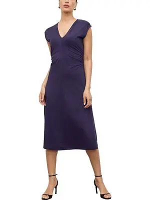 M.M.LAFLEUR Marina Organic Jersey Pima Cotton Dress - Deep Iris