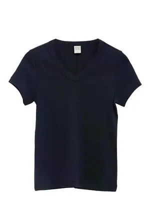 FLORE FLORE Jill Baby Tee V-neck Short-sleeve T-shirt - Blue