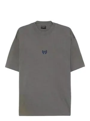 Balenciaga Logo-embroidered Cotton T-shirt - Grey
