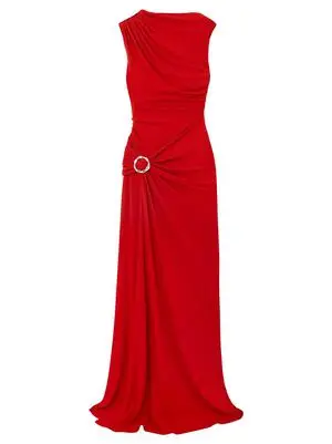 Simkhai Blaine Embellished Gathered Jersey Gown - Red