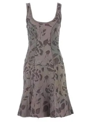 PROJET ALABAMA Floral Stitch Detail Dress - Grey