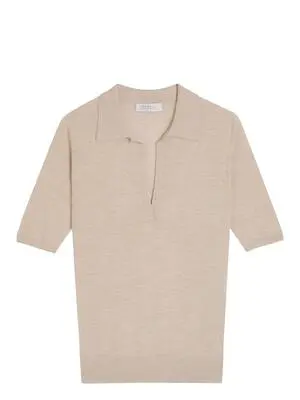 Gabriela Hearst Cashmere And Silk-blend Polo - Beige
