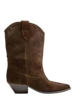 Isabel Marant Duerto Western Suede Mid-calf Boots - Brown