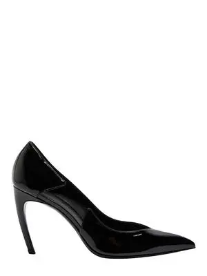 Attico Mia 95 Cut-out Patent Leather Pumps - Black