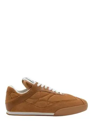 Chloé Kick Quilted Suede Sneakers - Tan