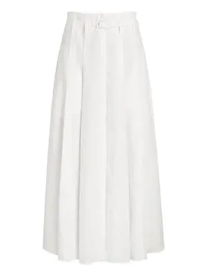 Gabriela Hearst Dugald Pleated Linen Maxi Skirt - White