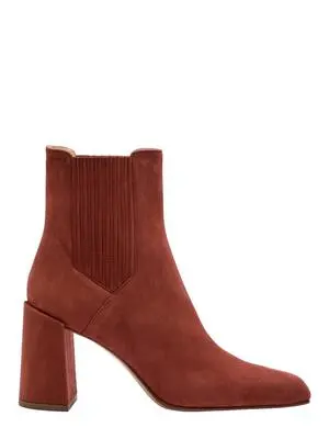 Gabriela Hearst Luke 70 Suede Ankle Boots Burgundy