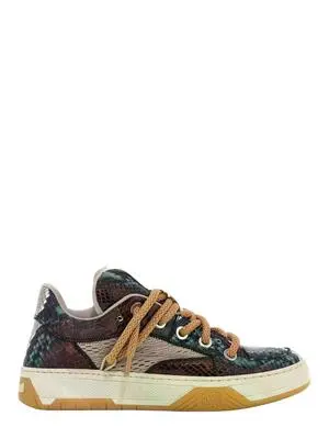 Roberto Cavalli Snakeskin-print Sneakers - Blue