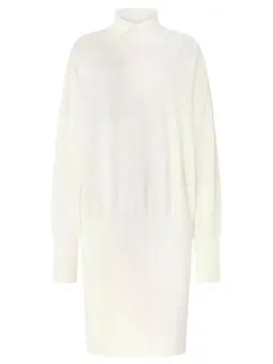 GENNY High-neck Long-sleeve Dress - White