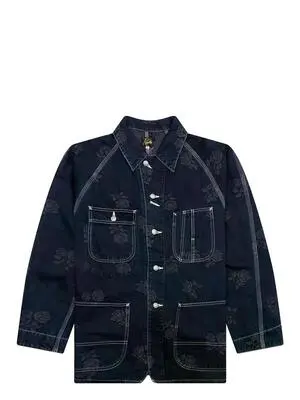 Needles Rose-embroidered Denim Jacket - Black