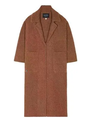 Alanui Ribbed Knit Belted Coat - Brown