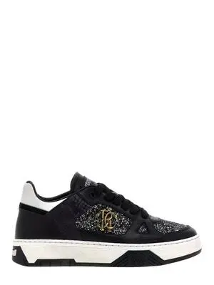 Roberto Cavalli Mirror Snake-plaque Sneakers - D0146 Black