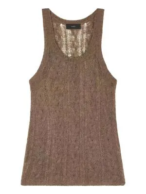 Alanui Cable-knit Tank Top - Brown