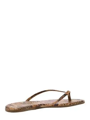 Tkees Snakeskin Thong Sandals - Brown