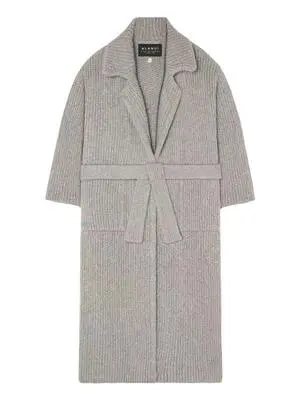 Alanui Ribbed Knit Belted Cardigan-coat - Grey