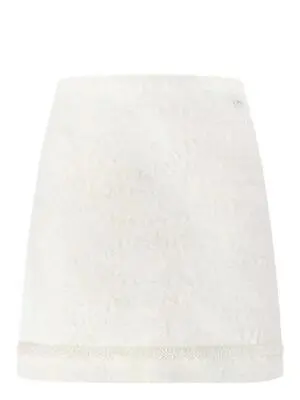 GENNY Tweed Mini Skirt - White
