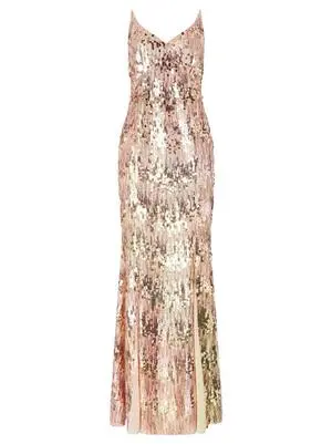 GENNY Sequin-embellished Split Cocktail Dress - Pink