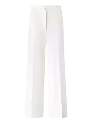 GENNY Wide-leg Trousers With Crystal Detailing - White