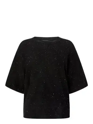 GENNY Glitter-embellished Top - Black