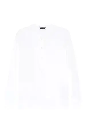 TOM FORD Ribbed Henley T-shirt - White