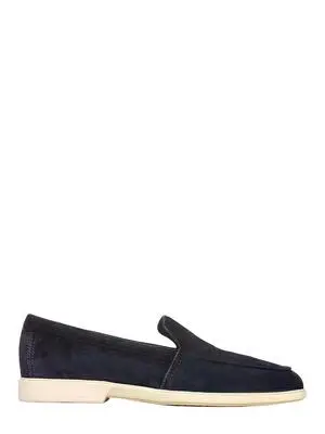 Santoni Suede Leather Loafers - Blue