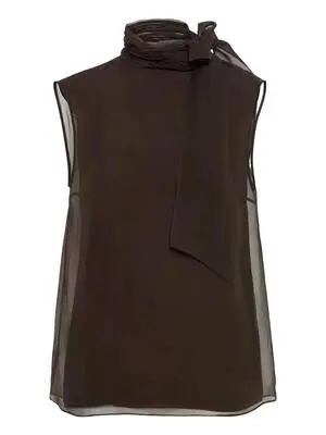 Brunello Cucinelli Pussy-bow Blouse - Brown