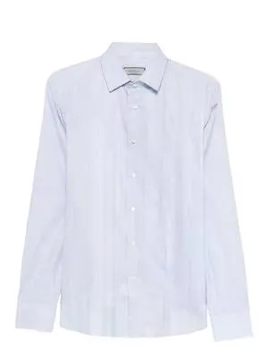 Canali Pinstriped Cotton Shirt - Blue