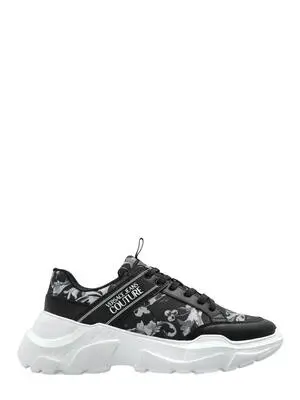 Versace Baroque-print Platform Sneakers - Black