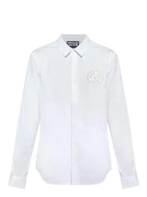 Versace Logo-embroidered Cotton Shirt - White