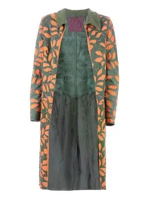 PROJET ALABAMA Leaf-patterned Recycled Cotton Coat - Green