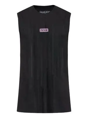 Versace Ribbed-knit Tank Top - Black