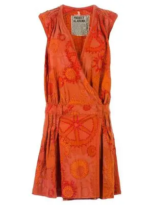 PROJET ALABAMA Sunshine Patterned Wrap Dress - Yellow