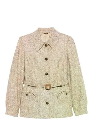 BLAZÉ MILANO Speckled Wool Jacket - Neutrals