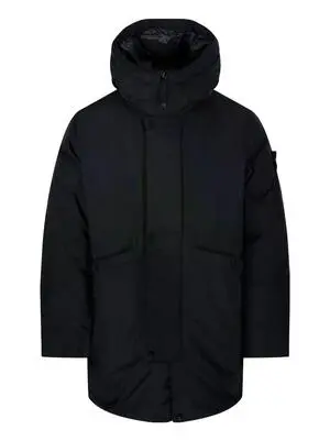Stone Island Hooded Padded Coat - Black
