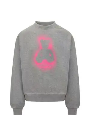 Palm Angels Spray Bear Sweatshirt - Grey
