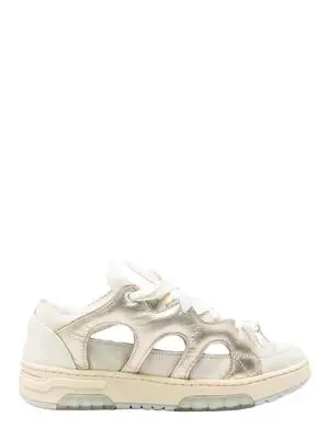 SANTHA Cut-out Lace-up Sneakers - White