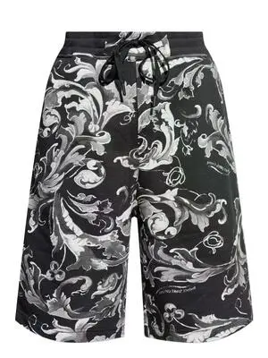 Versace Baroque-print Drawstring Shorts - Black