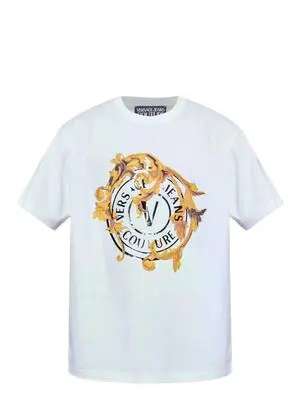 Versace Baroque-print Logo-print T-shirt - White