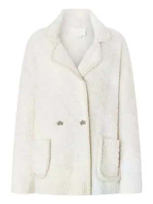 GENNY Embellished Double-breasted Jacket - White