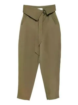 Attico High-waist Tapered Trousers - Green