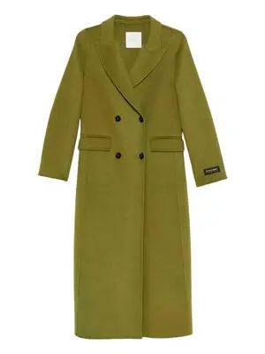 ERMANNO FIRENZE Wool-blend Double-breasted Coat - Green