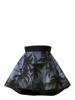 Fausto Puglisi Palm Tree Print Flared Skirt - Blue