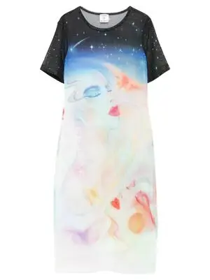 Casablanca Printed Midi Dress - White