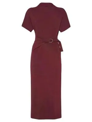 Brunello Cucinelli Belted Midi Dress - Red