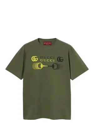 Gucci Printed Cotton Jersey T-shirt - Green