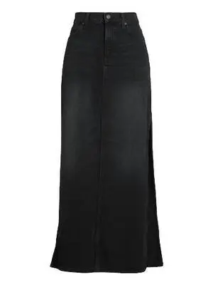MOTHER Snacks Denim Flared Skirt - Black