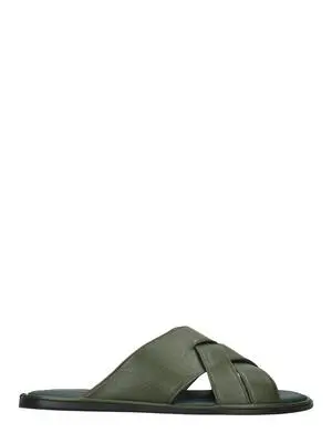 BROTINI Leather Cross-strap Sandals - Green