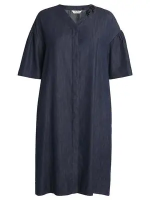 Max Mara Embellished Denim Maxi Dress - Blue